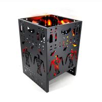 China Flat Pack Smoke Free Fire Pits Collapsible Outdoor Corten Steel for sale