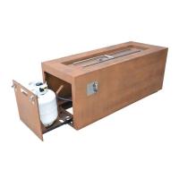 China Rectangle 400x400mm Gas Propane Fire Pit Burner System With Covers for sale