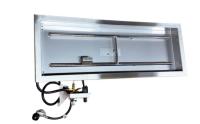 China Rectangle 400x400mm Gas Propane Fire Pit Burner System With Covers for sale