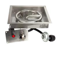 China Rectangle 400x400mm Gas Propane Fire Pit Burner System With Covers for sale