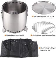 China 15 Inch 304 Stainless Steel Portable Smokeless Fire Pit Wood Burning Outdoor for sale