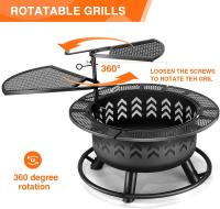 China 2 In 1 Portable Charcoal Fire Pit Bbq Outdoor For Wood Burning With Fireplace Poker for sale