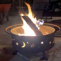 China 30'' portable charcoal fire pit Round Steel Deep Bowl Firepit Outside Patio for sale