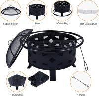 China Patio Wood Burning Portable Charcoal Fire Pit BBQ Grill Firepit Spark Screen for sale