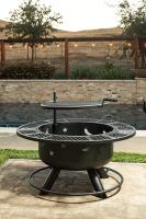 China Metal Black Indoor Outdoor Round Wood Burning Charcoal Fire Pit With Grill for sale