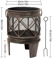 China Cast Iron Outdoor Portable Charcoal Fire Pit Heavy Duty Metal Grate Bronze for sale