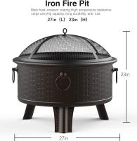 China Backyard Garden Stove Charcoal Barbeque Pits With Spark Screen Cover for sale