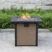 China 28in Woodleaf Rectangle Fire Pit Table Natural Gas Outdoor Heater Rectangle for sale