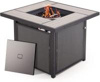 China 30 Inches Black Bronze Metal Square Outdoor Propane Fire Pit For Gardern for sale