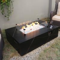 China Square Steel Metal Outdoor Propane Gas Firepit For Enjoy Garden Life for sale
