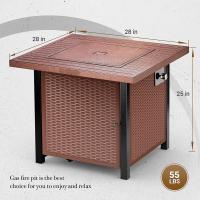 China 30 Inch Res Outdoor Propane Fire Pit 50,000 BTU Adjustable Flame Square Fire Table for sale