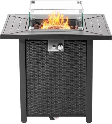 China 28 Inch 50,000 BTU Gas Modern Propane Fire Pit Auto-Ignition Waterproof Cover for sale