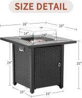 China 28 Inch 50,000 BTU Gas Modern Propane Fire Pit Auto-Ignition Waterproof Cover for sale