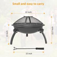 China 22in Outdoor Wood Burning Charcoal Heating Stove With Spark Screen Cover for sale