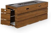 China Wood Concrete 40000 Btu Propane Gas Fire Pit Rectangular Brazier For Outdoors for sale
