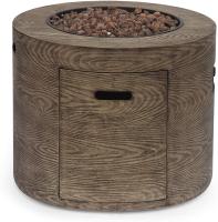 China Outdoor Brazier Stocked Propane Gas Fire Pit Wood Pattern Brown for sale