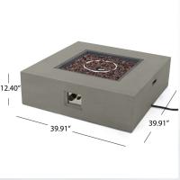 China Outdoor 40'' 50000 BTU Square Metal Fire Pit Table Brazier With Tank Rack for sale
