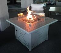 China Outdoor 38 Inch Square Aluminum Natural gas Fire Pit Table 40000BTU for sale