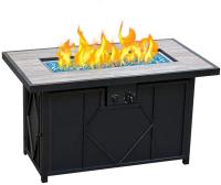 China Rectangular Tabletop 42in 50,000BTU Outdoor Fire Pit Table Stove In Winter for sale
