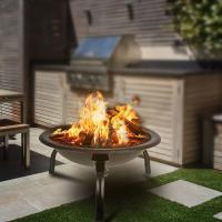 China Outdoor Wood Burning Brazier Charcoal Barbecue Pit Steel For Camping Beach for sale
