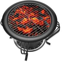 China 22 Inches Portable Foldable Outdoor Burning Fire Pit Round Burning Fire Pit for sale