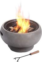 China Lightweight Concrete Round Charcoal Burning Fire Pit Wood Burning Brazier for sale