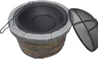 China Concrete Round Brazier Charcoal Barbecue Pit For Outdoor Patio Garden Backyard for sale