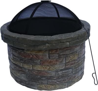 China Concrete Round Brazier Charcoal Barbecue Pit For Outdoor Patio Garden Backyard for sale
