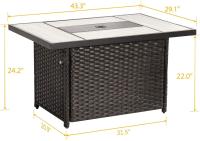 China 43 Inch 50,000 BTU Rectangular Patio Propane Gas Fire Pit With Resin Wicker Base for sale