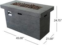 China 40,000 BTU Grey Gas Square Gardern Fire Pit Outdoor Brazier for sale