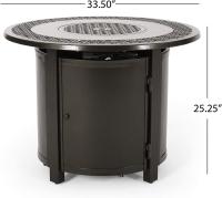 China Outdoor Round Propane Gas Fire Pit Aluminum Brazier for sale