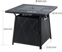 China 50,000 BTU Outdoor Propane Fire Pit Brazier Bench Gas Square With Blue Fire Glass for sale