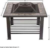 China Wood Burning Barrel Outdoor Gas Firepit Garden 30'' Marble Tile Brazier for sale