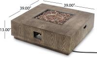 China 40'' Square Brazier With Tank Rack Outdoor Natural Gas Firepit Concrete for sale