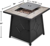 China Propane 50000 BTU Square Garden Fire Pit With Waterproof Cover for sale