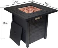 China 50,000 BTU 28'' Square Fire Pit Table Outdoor Propane Brazier With Lid for sale