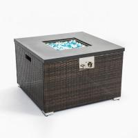 China Drop Shipping Available Wicker Barbecue Propane Fire Pit Outdoor Fire Table for sale