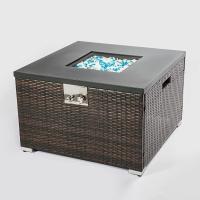 China Outdoor 40,000 BTU Stainless Steel Burner Square Gas Fire Pit Metal Lid Cover for sale