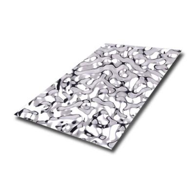 China Slit Edge 316L Stainless Steel Panel Sheet 2000mm Mirror Decoration Water Wave for sale