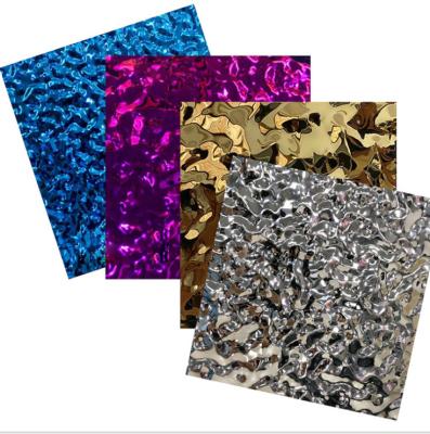 China 201 304 Water Wave Stainless Steel Sheet 4x8 Mirror Polished For Interior Wall Panel for sale