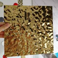 China 0.15mm AISI 316 Stainless Steel Sheet Water Ripples Decorative Gold For Wall Panel for sale