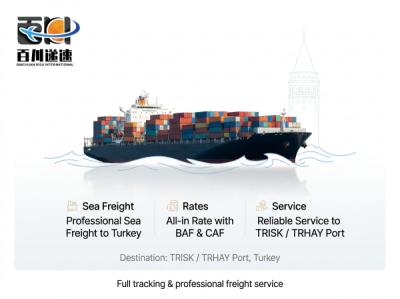 China Professional Sea Freight To Turkey TRISK / TRHAY Port All-in Rate With BAF / CAF Additional Charges Included for sale