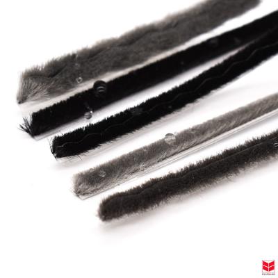 China CLJ Black Weatherstrip Mohair Strip for Dustproof Insectproof Soundproof Function 3-25mm Pile Height and 3-50mm Width for sale
