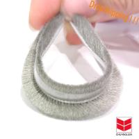 China Waterproof Fabric Finned Weather Strip for Doors and Windows Wool Pile Strip Durable Colors BLACK/GRAY/BROWN/WHITE/OTHER for sale