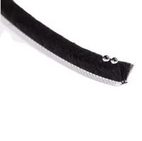 China Modern Design Apartment Door Brush Weatherstripping Grey Silicon Wool Pile 7*6mm Size Antidust Window Seal Strip Versatile for sale