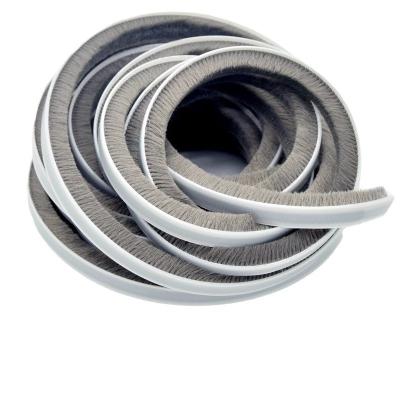 China Modern Design Style Sliding Door Slot Wool Aluminum Alloy Strip Brush Weather Stripping in BLACK/GRAY/BROWN/WHITHE/OTHER for sale