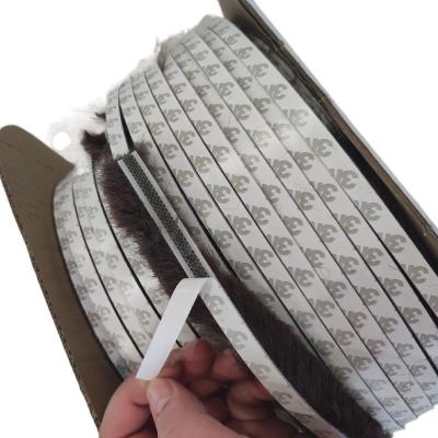 China Self Adhesive Wool Pile Weather Strip for Sliding Door Window Windproof and Dustproof ISO9001 2008 Certified Customizable for sale