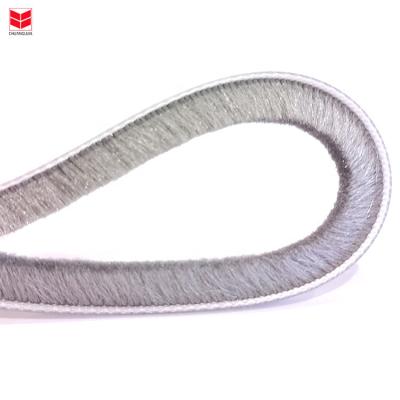 China 3-50mm width Sliding Door Slot Wool Aluminum Alloy Strip Brush Weather Stripping for in BLACK/GRAY/BROWN/WHITHE/OTHER for sale
