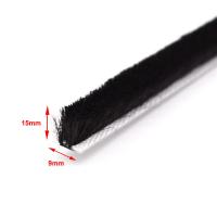 China 100%PP 3p Grey Black Window And Door Silicon Waterproof Pile Plastic Weather Strip 3-50mm Width 3-25mm Pile Height for sale