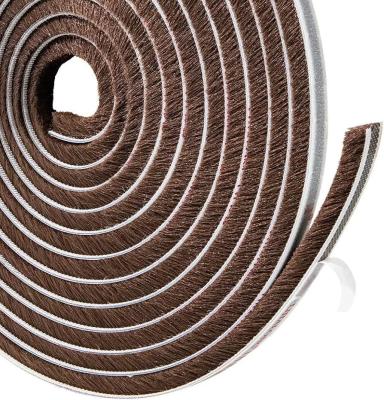 China Easy Installation Wool Pile Waterproof Brush Gasket Weather Seal Door and Window Sealing Strip in Black/Gray/Brown/White/Other Colors for sale